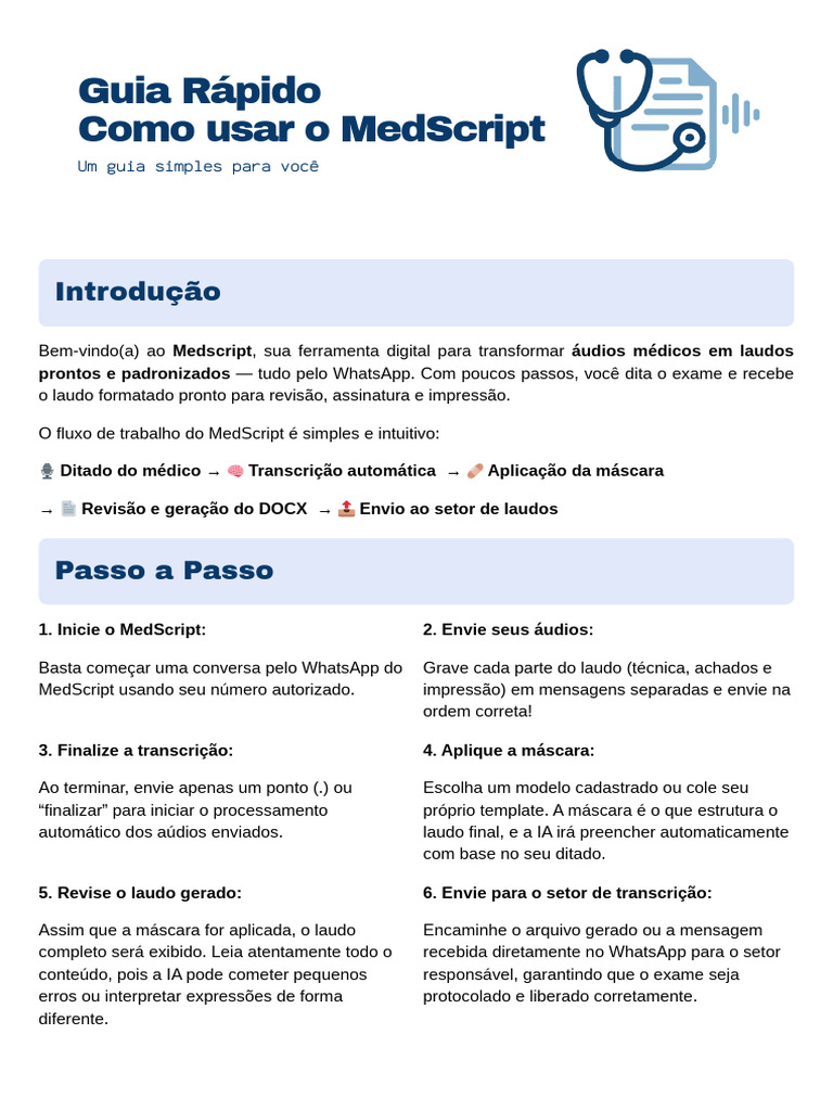 Guia Rápido - Como Usar o MedScript | PDF