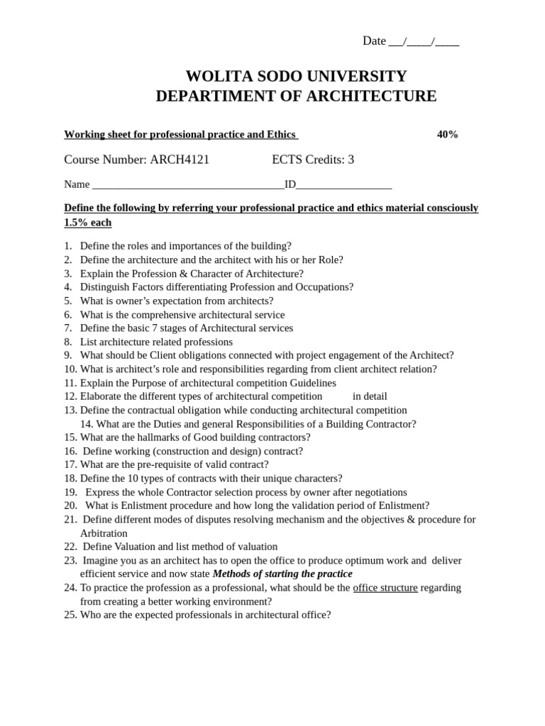 Professional Worksheet | PDF