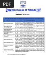 ECOT Diploma Programs and Requirements 2025 | PDF | Vocational ...