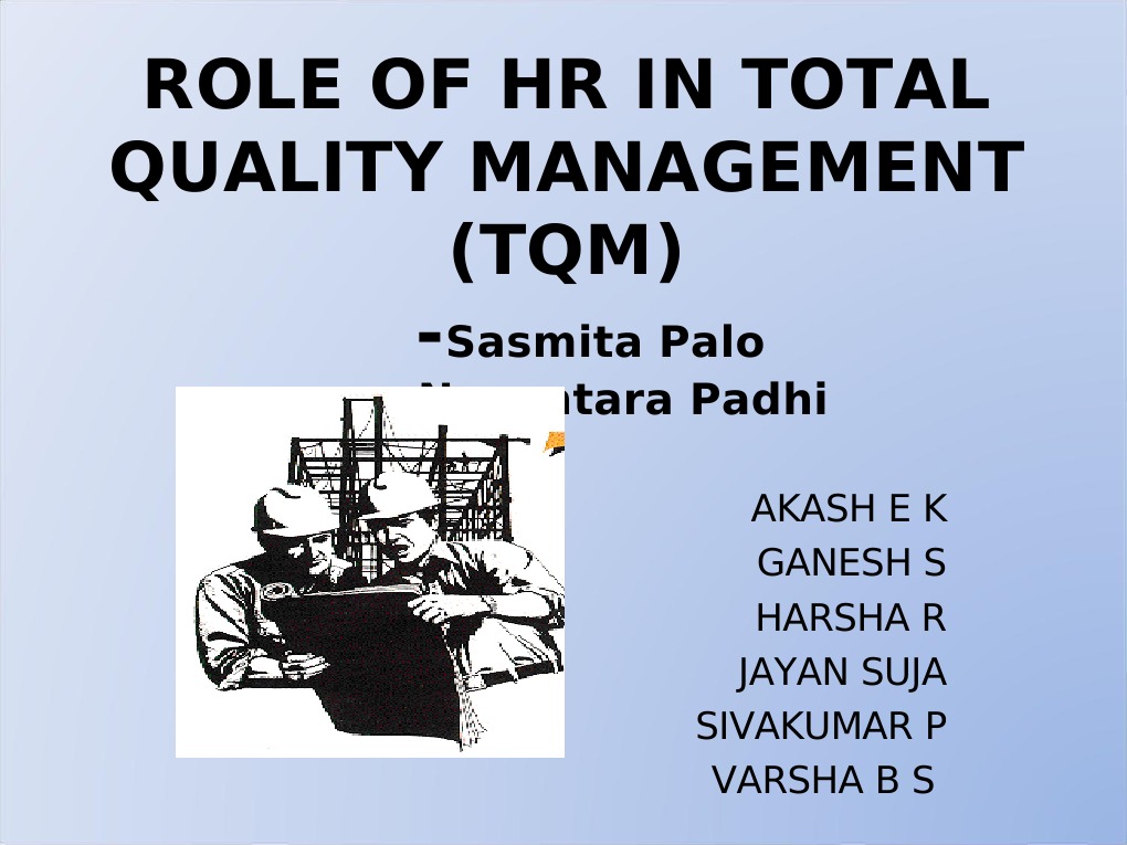 Role of HR in Total Quality Management | PDF | Human Resources ...