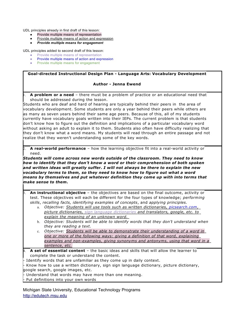 Id Lesson Plan | PDF | Vocabulary | Educational Technology