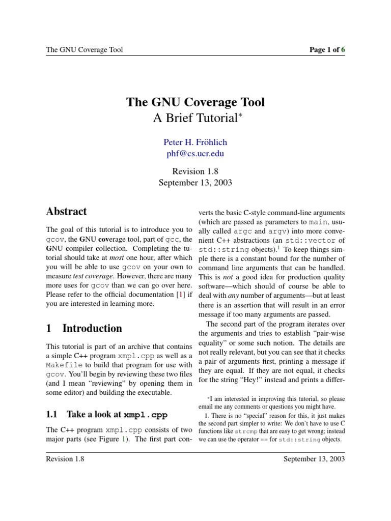 Gcov Tutorial Pdf Compiler Source Code