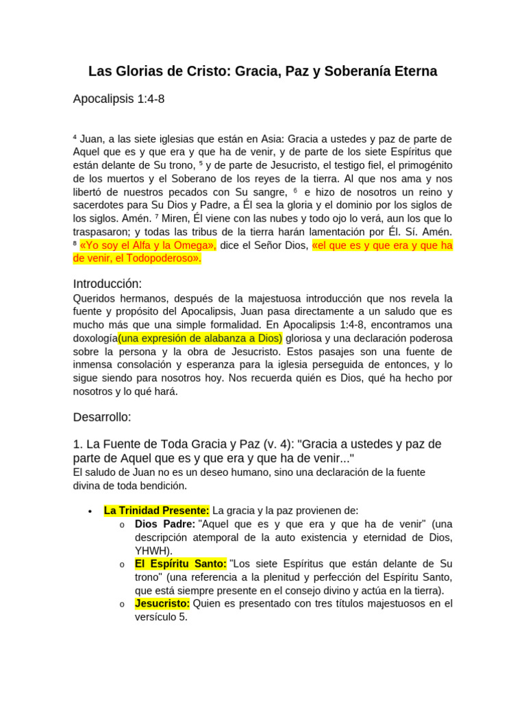 Apocalipsis 1 4 8 | PDF | Cristo (título) | La resurrección de Jesús