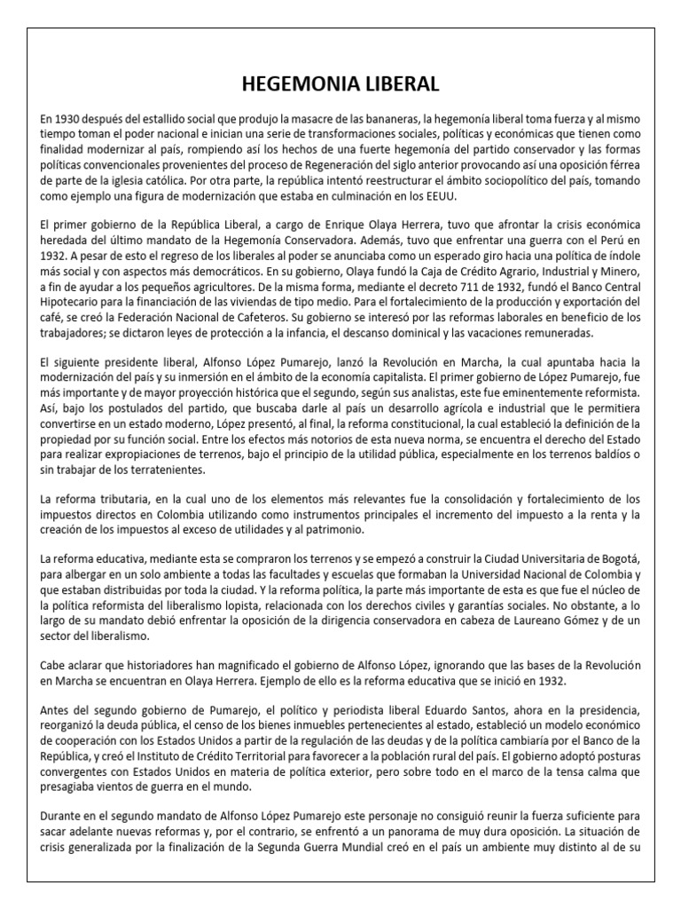 Hegemonia Liberal | PDF