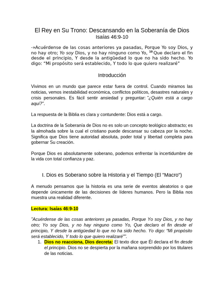 El Rey en Su Trono | PDF | Dios | Libro de Isaías
