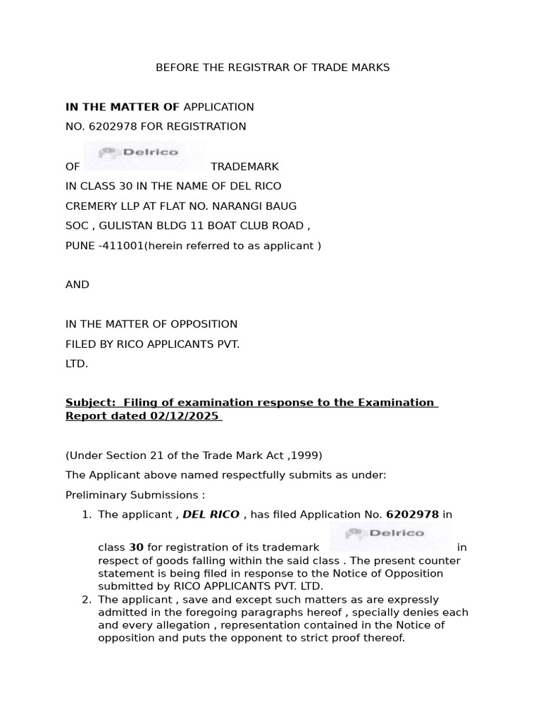 Counter Statement DEL RICO | PDF | Trademark | Justice