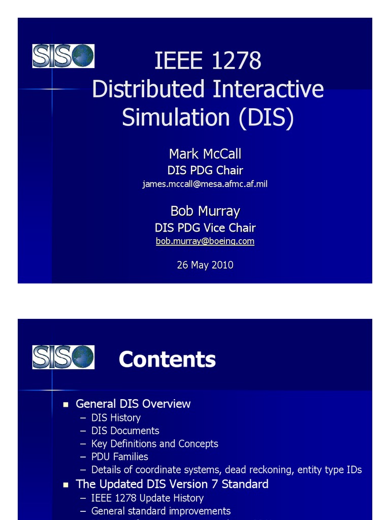 IEEE 1278 DIS Standard | PDF | Communications Protocols | Simulation