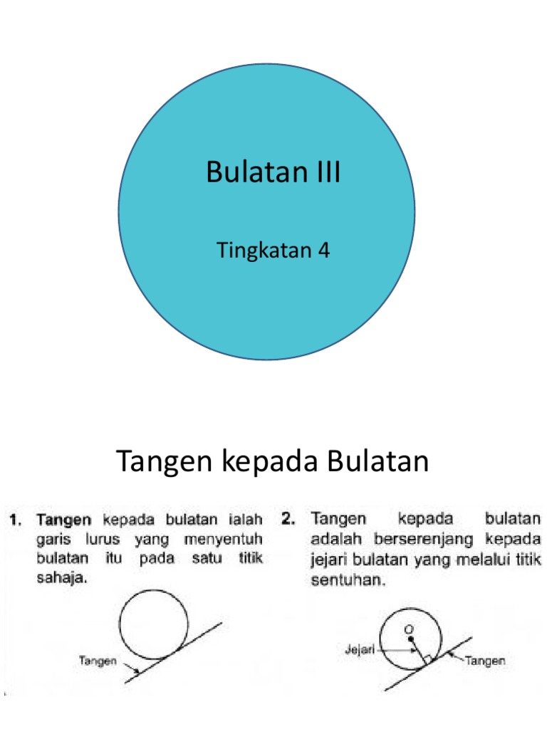 Matematik Tingkatan 4: Bulatan III | PDF