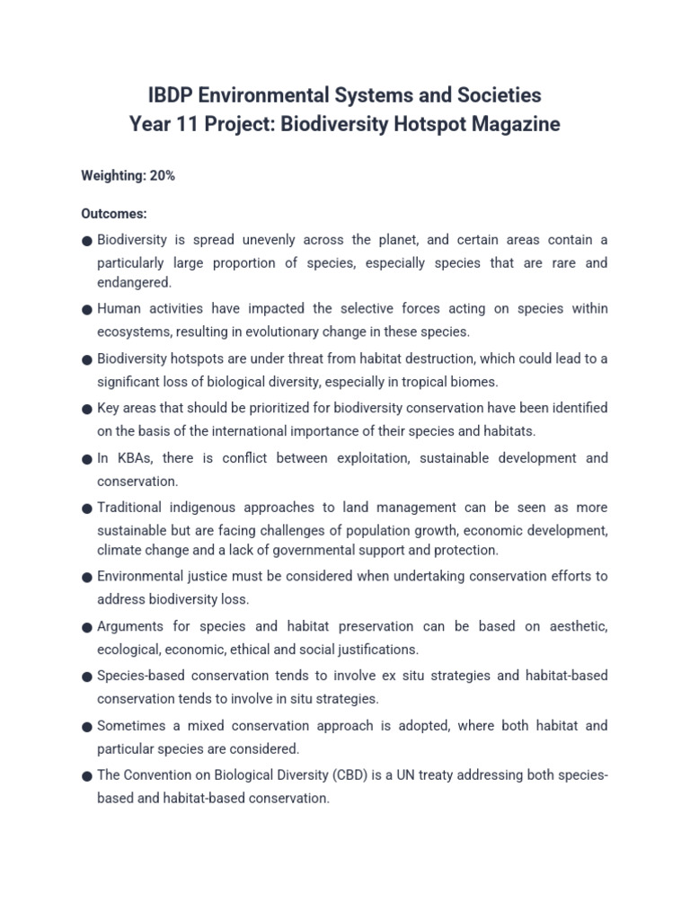 Biodiversity Hotspot Magazine Project 2 | PDF | Conservation Biology ...