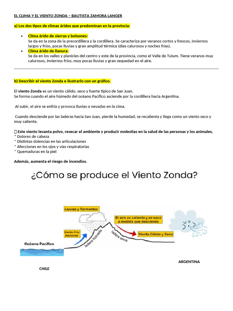 El Clima y El Viento Zonda | PDF