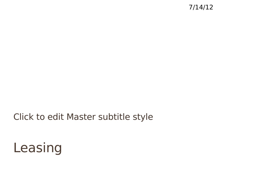 Leasing: Click To Edit Master Subtitle Style | PDF | Lease | Business Economics