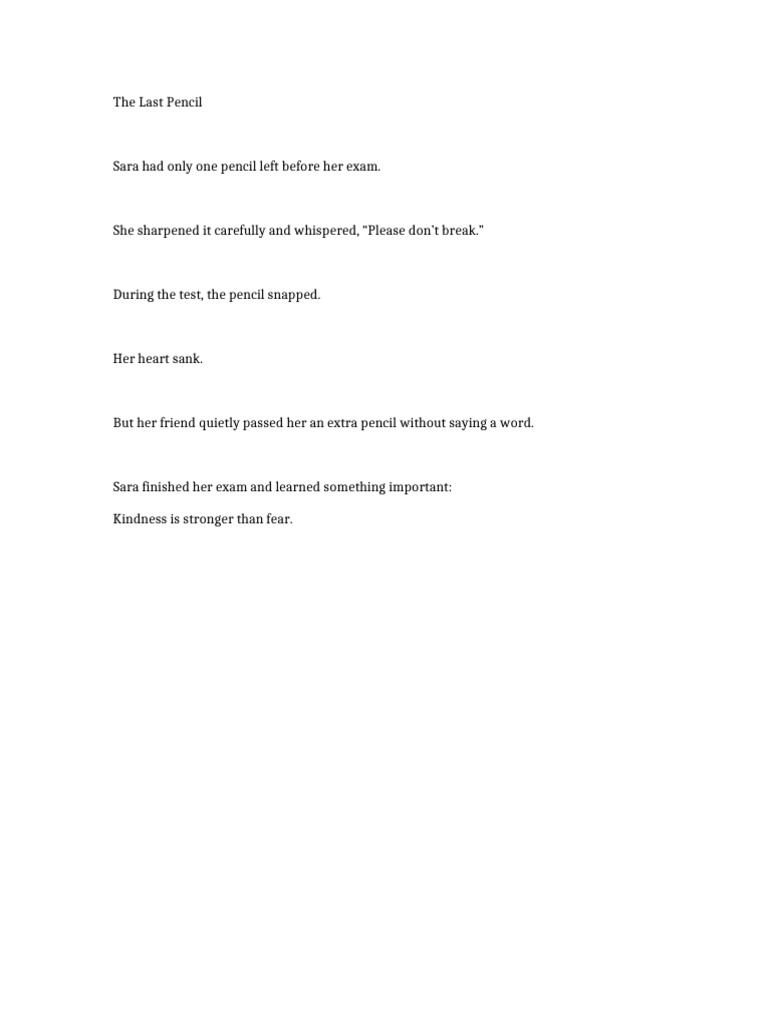 Story 3 The Last Pencil | PDF