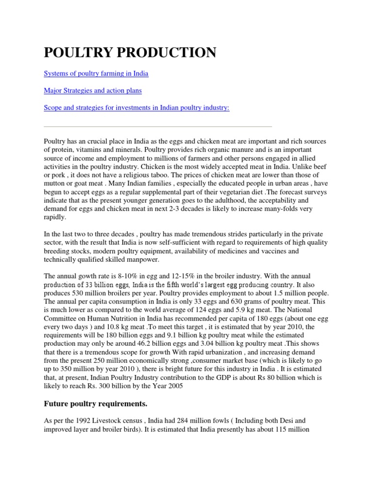Poultry Production | Download Free PDF | Poultry | Poultry Farming