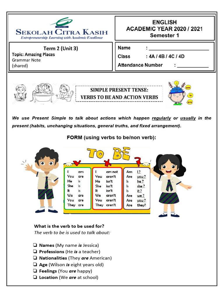 Grammar Note Unit 3 - Simple Present Tense | PDF