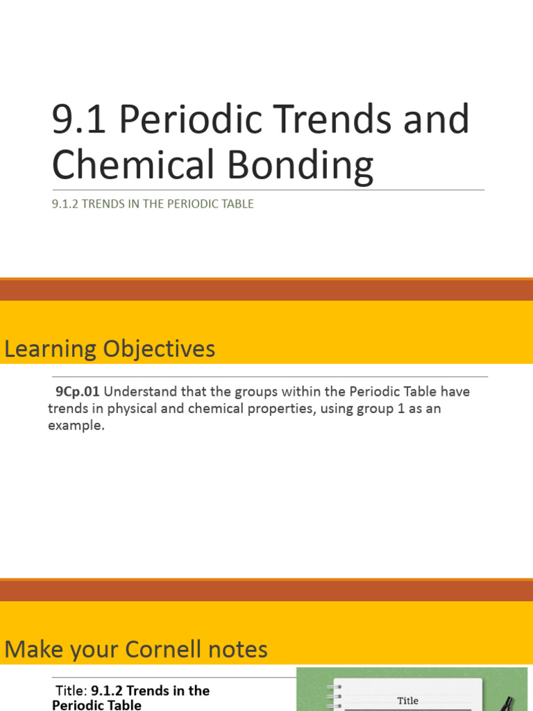9.1.2 Trends in The Periodic Table | PDF | Chemical Elements | Periodic ...