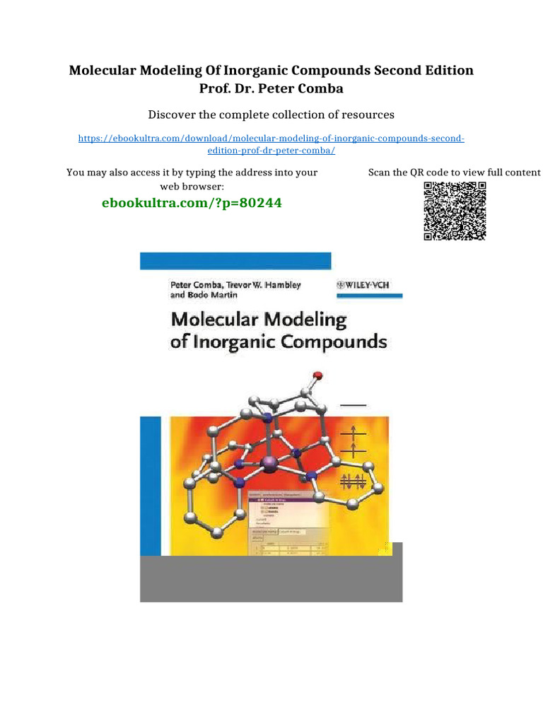Molecular Modeling of Inorganic Compounds Second Edition Prof. Dr ...