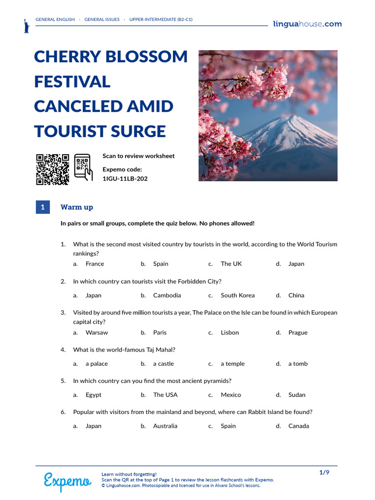 Cherry Blossom Festival Canceled Amid Tourist Surge | PDF | Tourism