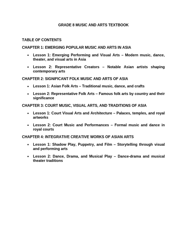 Grade 8 Music and Arts Textbook (Updated) | PDF | The Arts | Puppetry