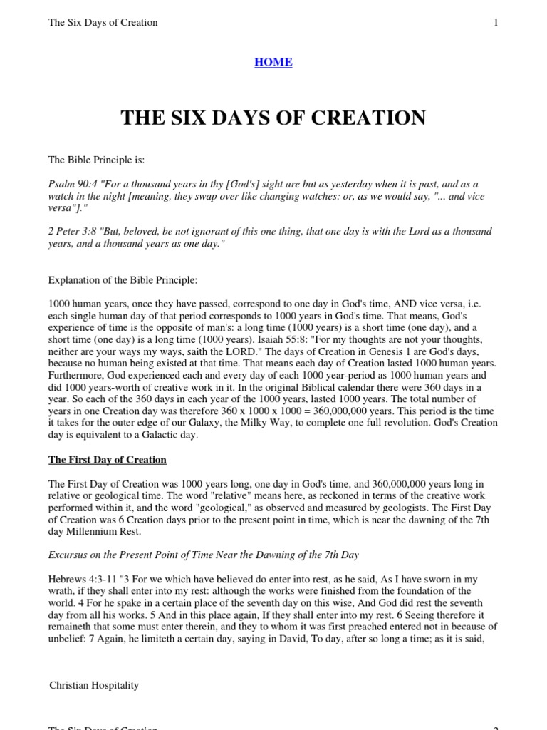 6 Days Creation | PDF