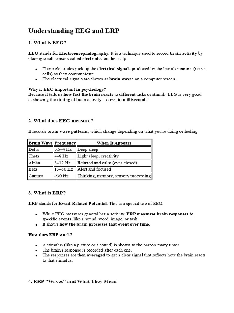 Understanding EEG and ERP | PDF | Electroencephalography | Event ...