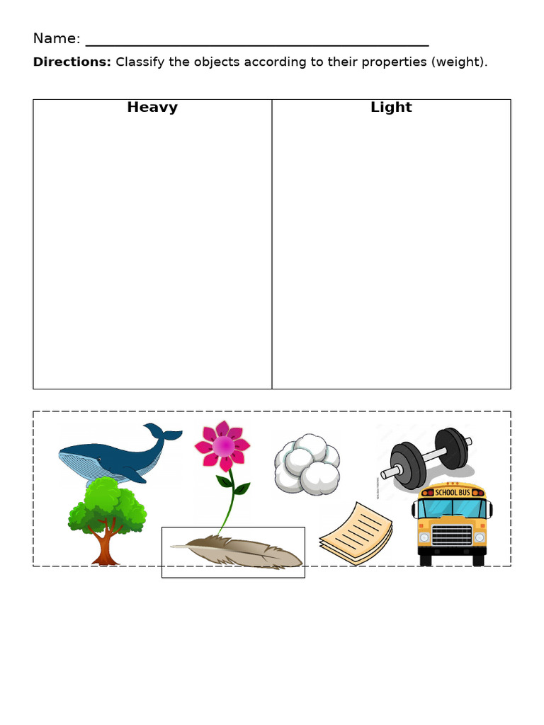 Heavy and Light Objects | PDF