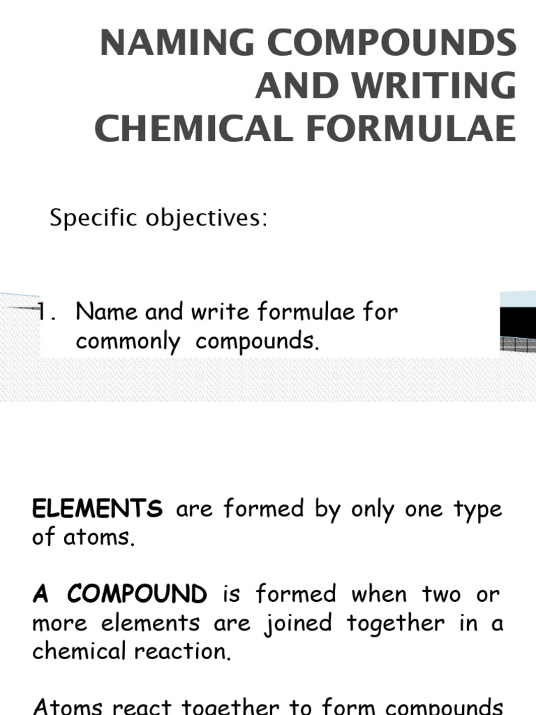 Naming Compounds & Writing Formulae - Charge | PDF