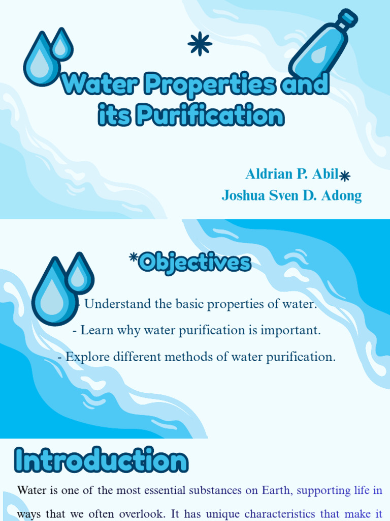 Water Properties and Its Purification | PDF | Water | Water Purification
