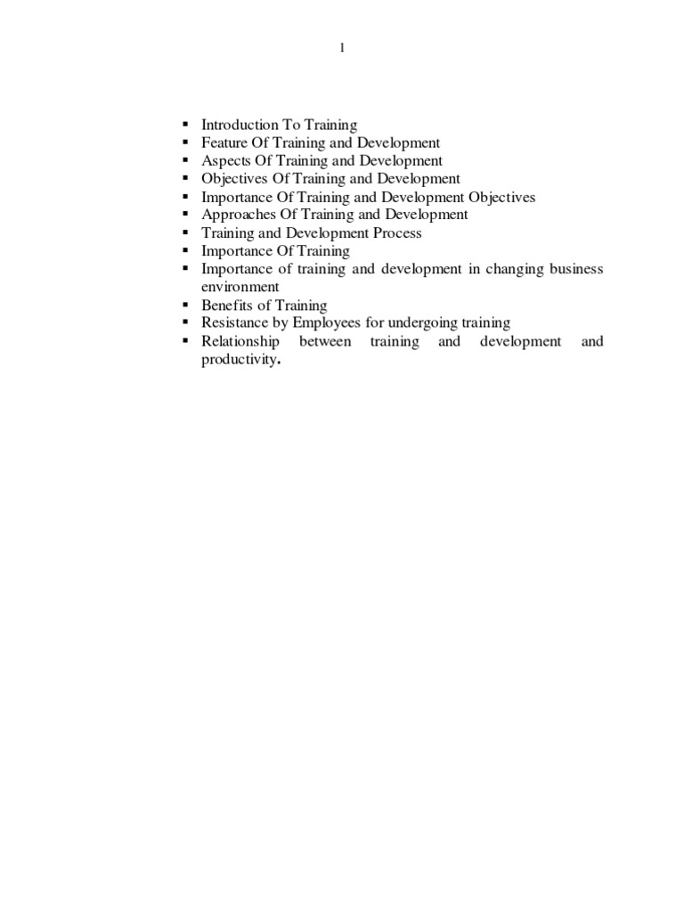 Introduction To Training | PDF | Employment | Human Resource Management