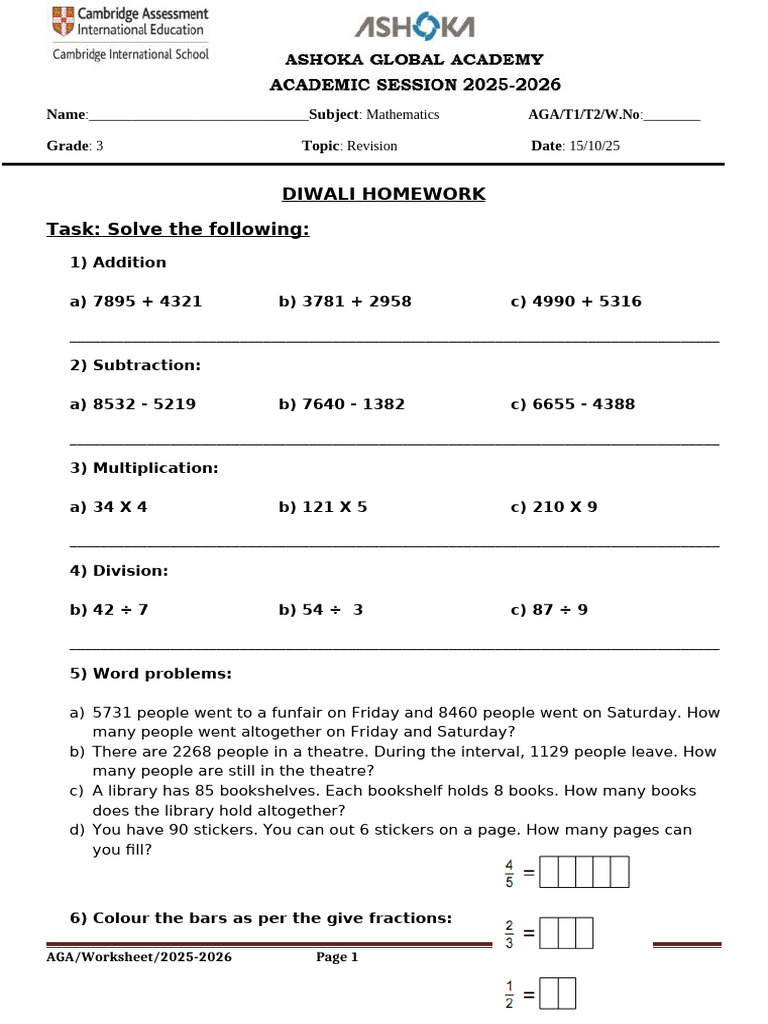 Math Diwali HW 15.10.25 | PDF | Discrete Mathematics | Number Theory