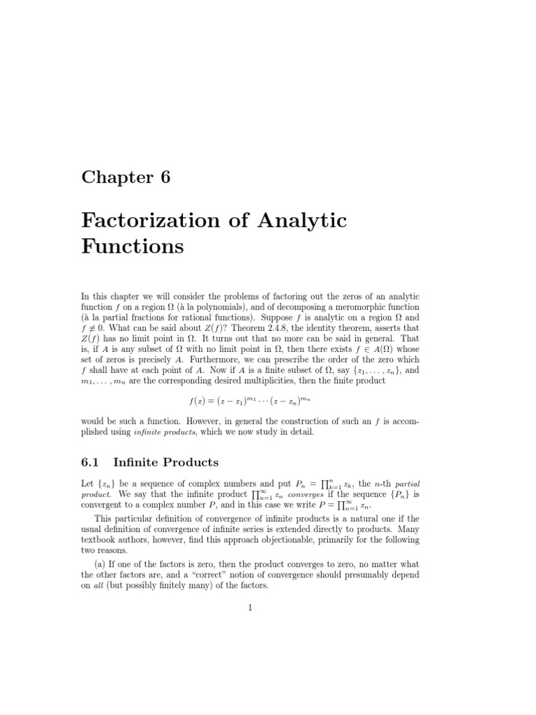 Weierstrass Factorization Theorem | PDF