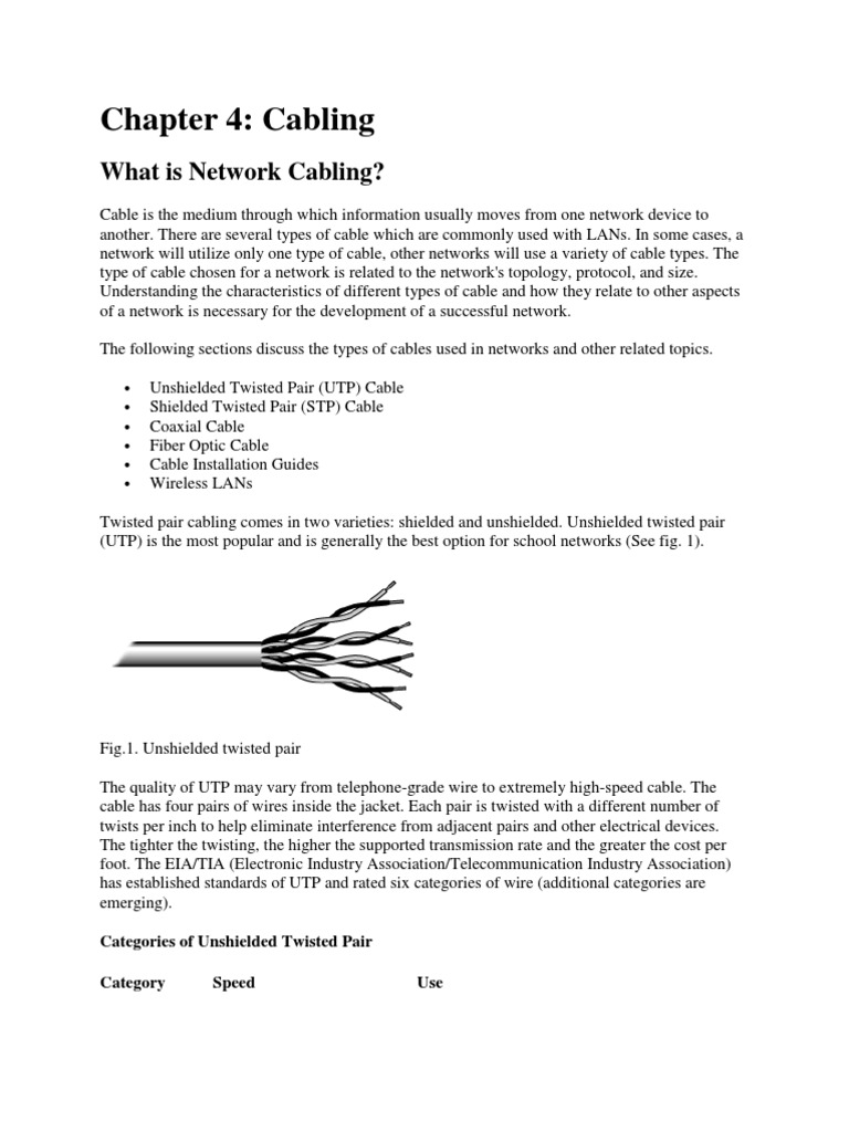 Types of Cables | PDF | Computers