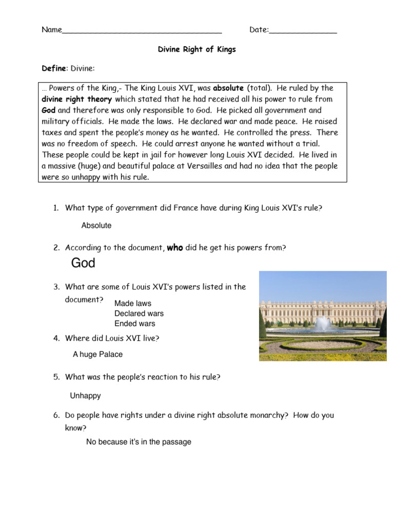 Divine Right of Kings Define Absolute Divine Right Theory God | PDF