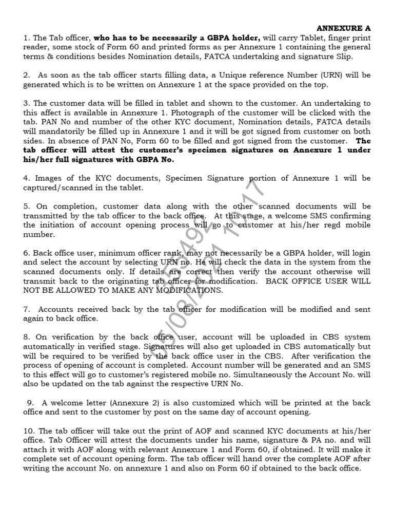 Tab Banking Form | PDF
