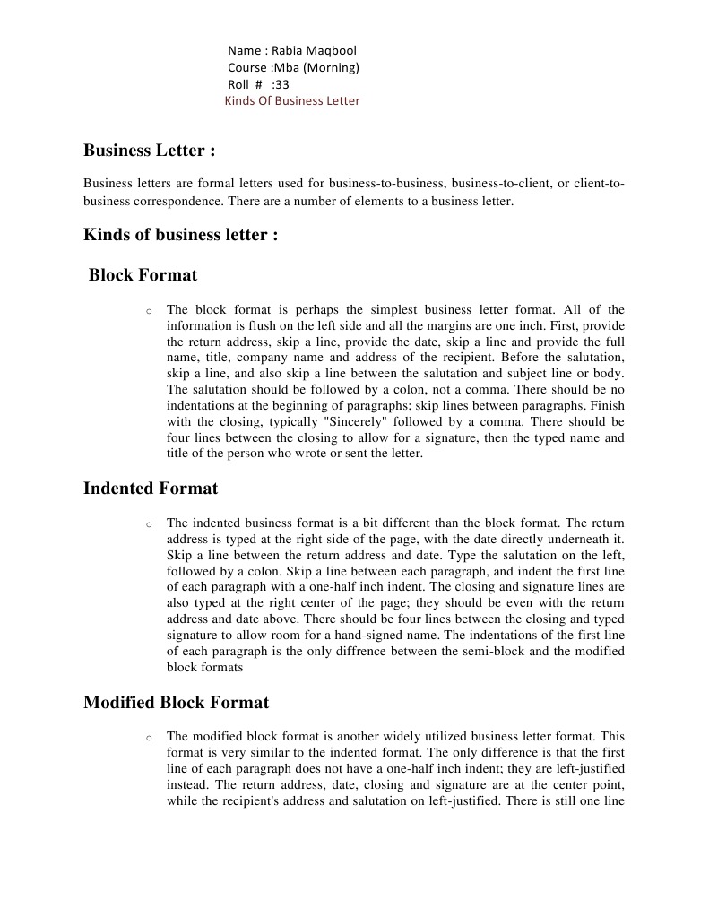 Business Letter Final Assgmnt | PDF | Paragraph | Text