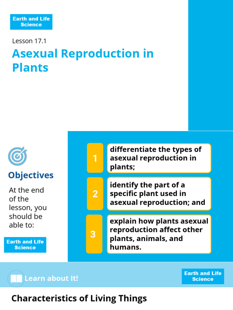 Earth and Life Science SHS 17.1 Asexual Reproduction in Plants | PDF ...