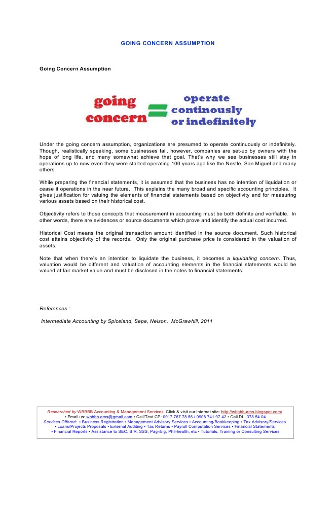 Going Concern Assumption | PDF