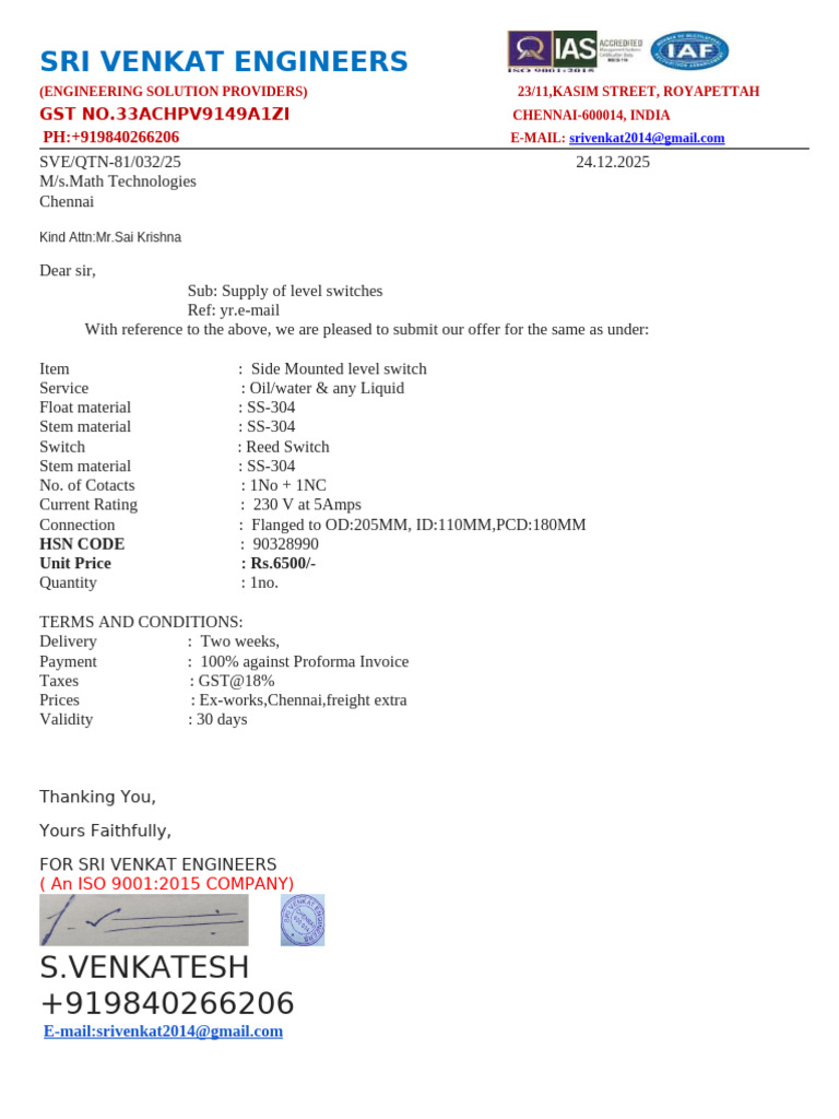 Sri Venkat-Letter Padd | PDF