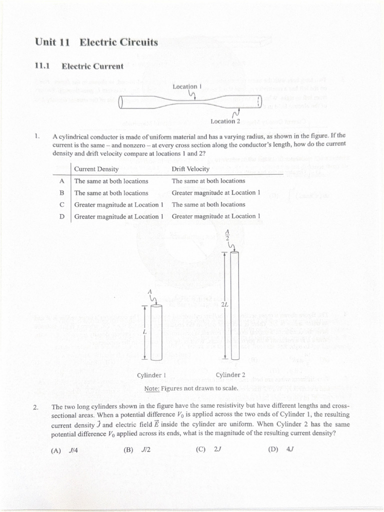 Unit 11 Electric Circuits (真题库FRQ) | PDF