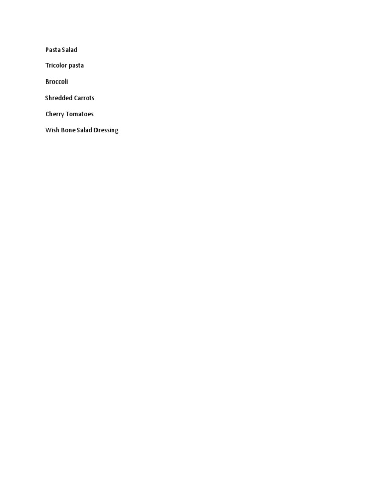 Pasta Salad | PDF
