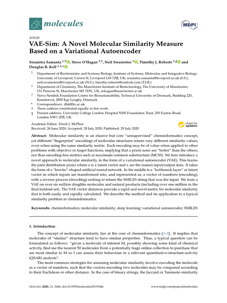 Molecules 25 03446 v2 | PDF | Applied Mathematics | Machine Learning