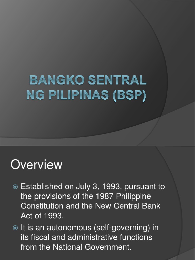 Bangko Sentral NG Pilipinas (BSP) | PDF | Monetary Policy | Banks