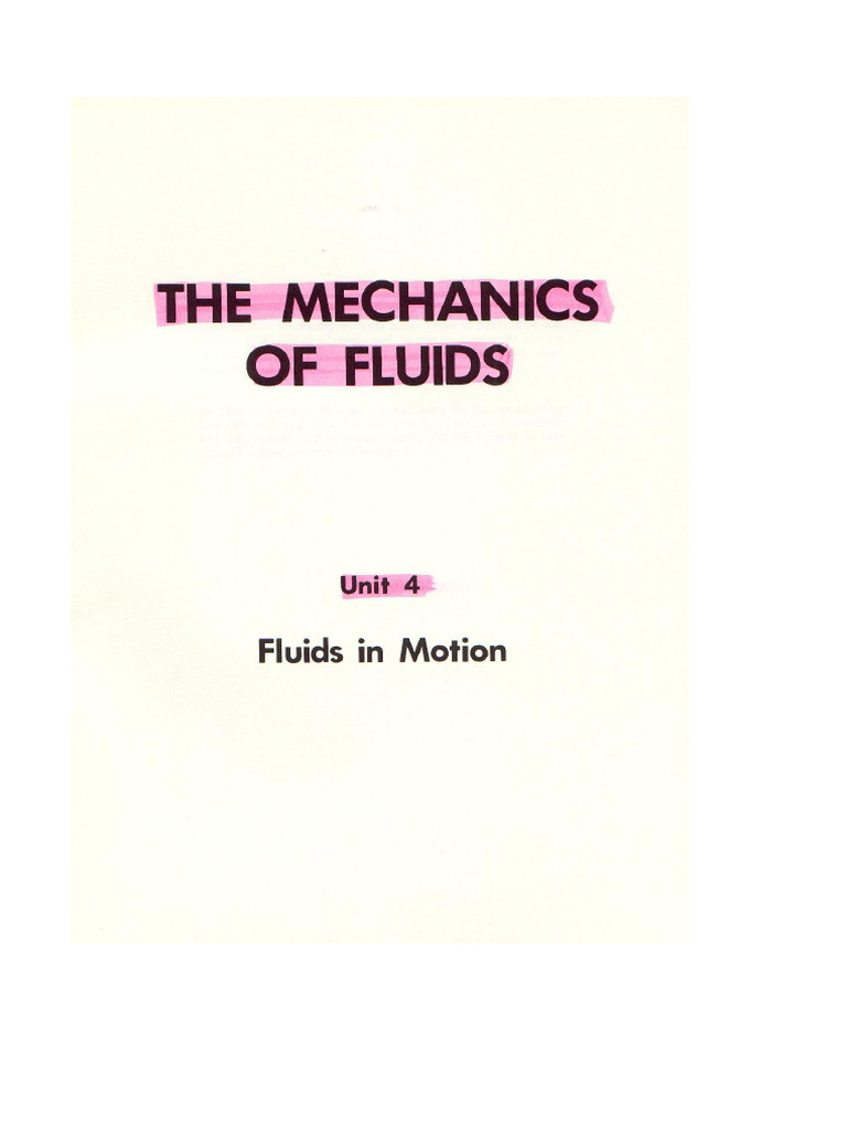 Fluid Mechanics, Unit 4 | PDF