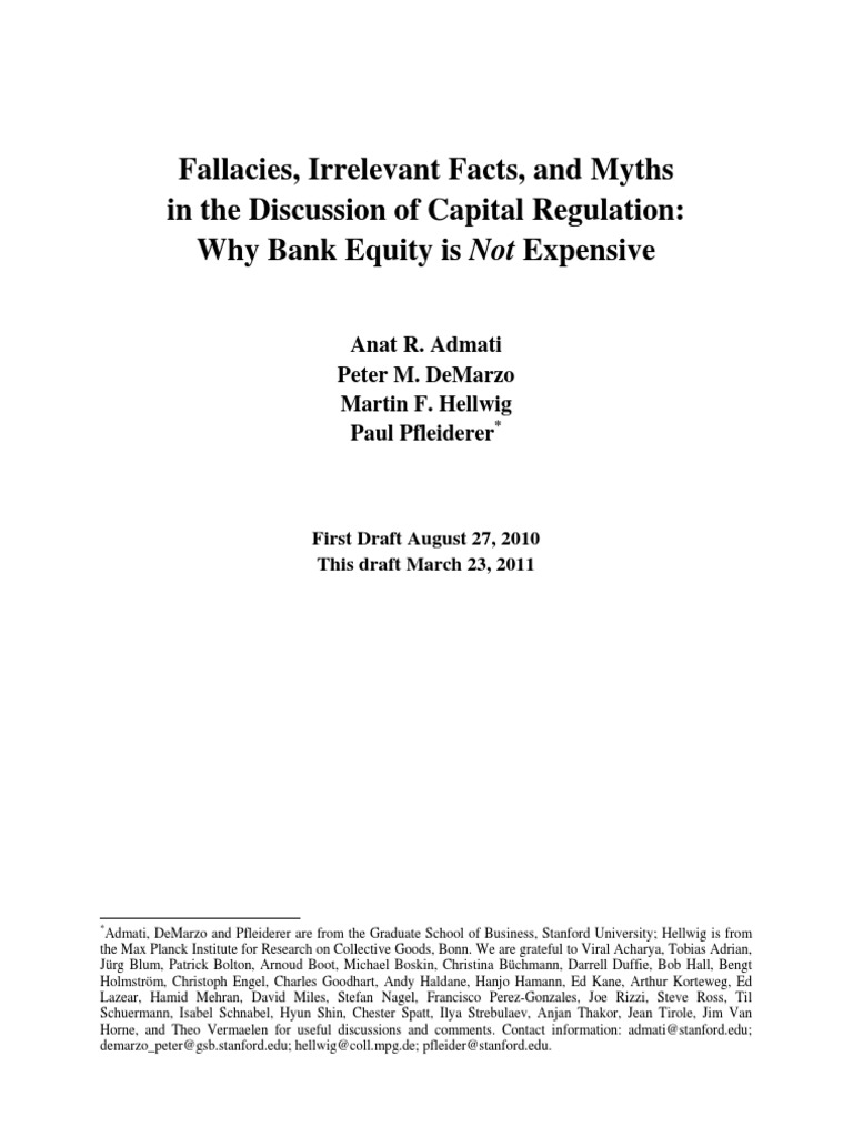 Fallacies, Irrelevant Facts, and Myths in The Discussion of Capital ...