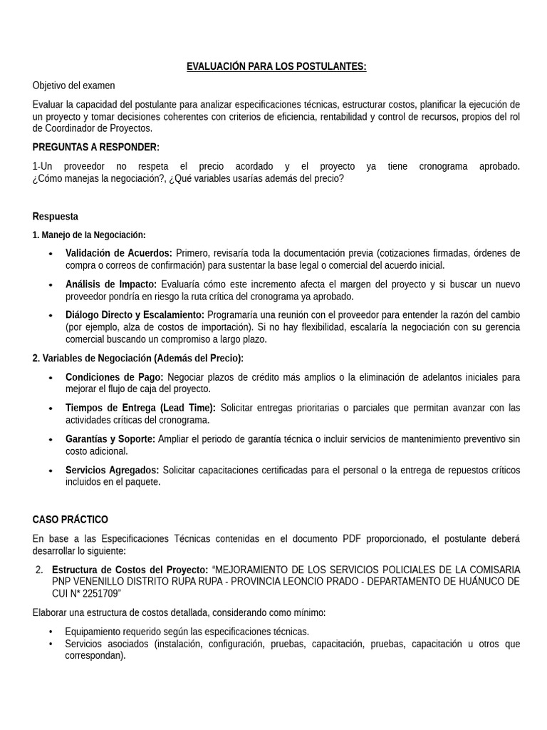 Evaluación para Los Postulantes Henry Portella Sarmiento | PDF | Muy ...