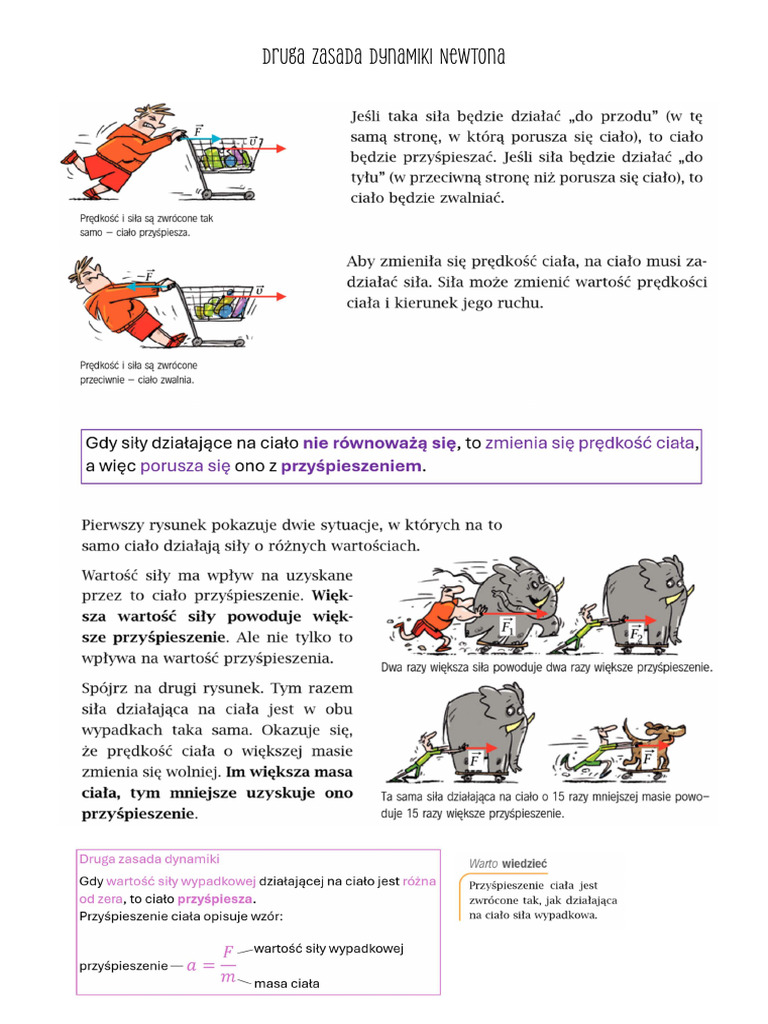 Druga Zasada Dynamiki Newtona | PDF