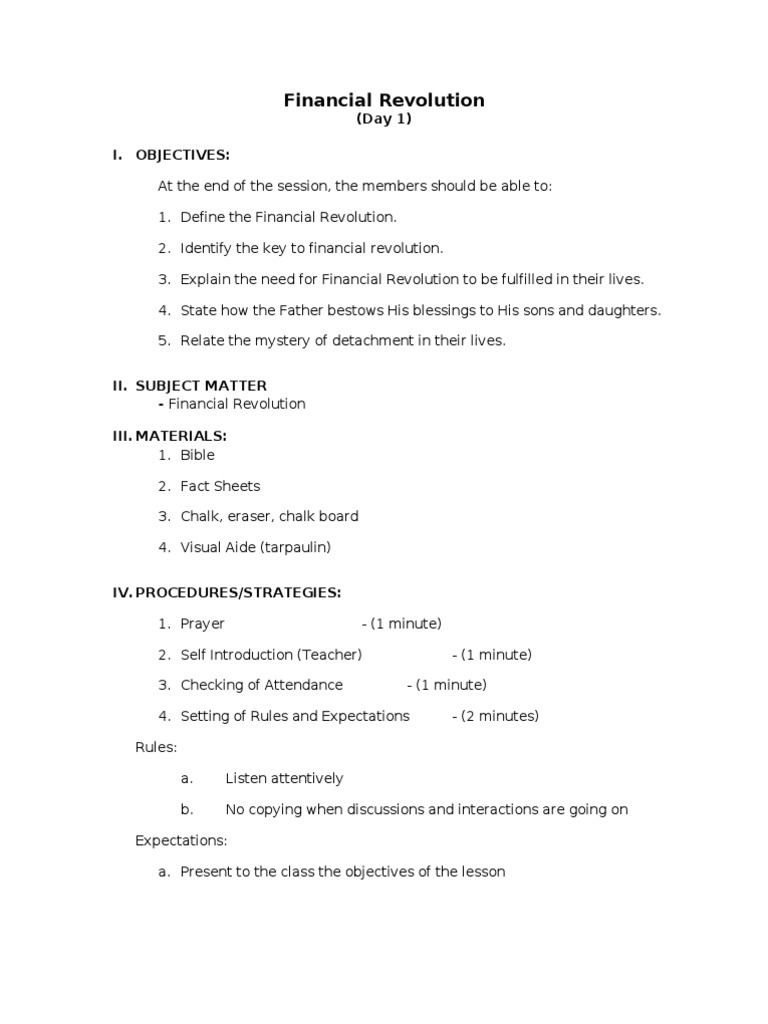 Financial Revolution Guide | PDF | Tithe | Poverty