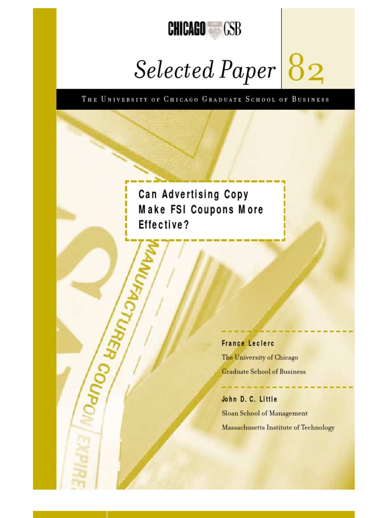 Selected Paper: Can Advertising Copy Make FSI Coupons More Effective ...
