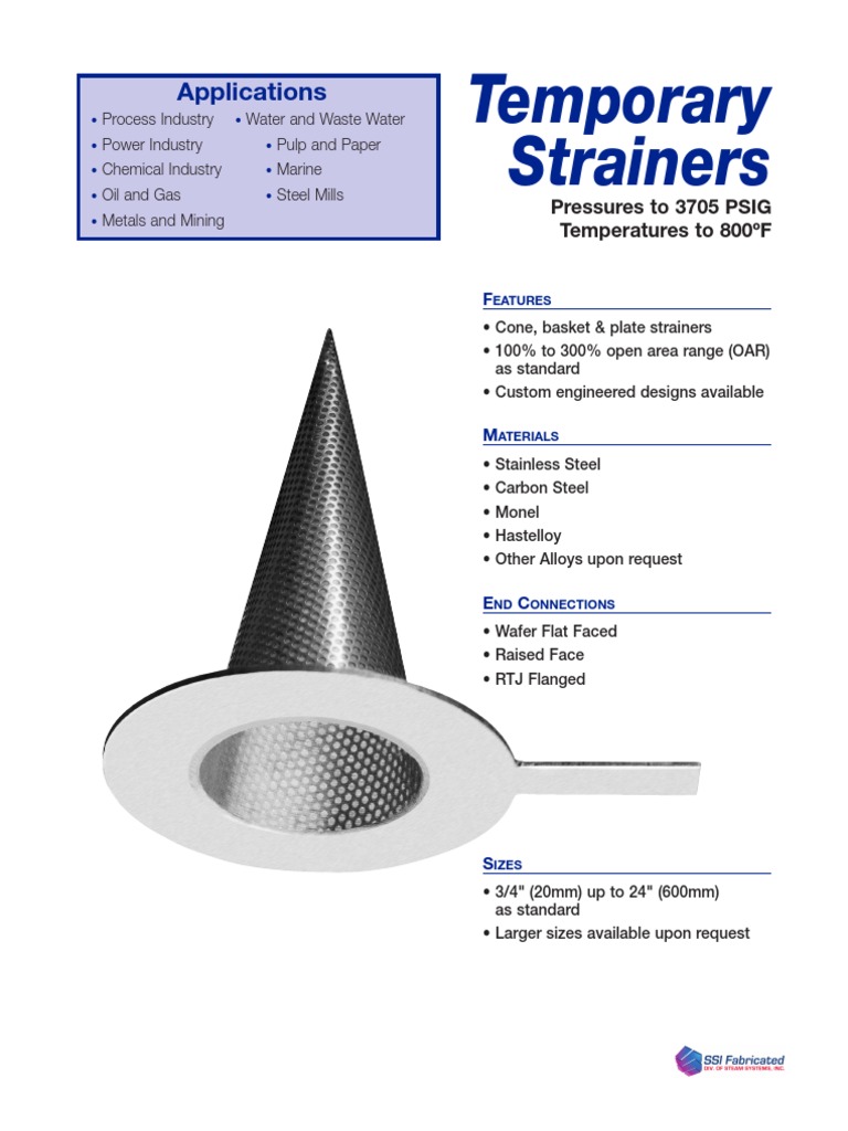Temp Strainers | PDF | Pressure | Viscosity