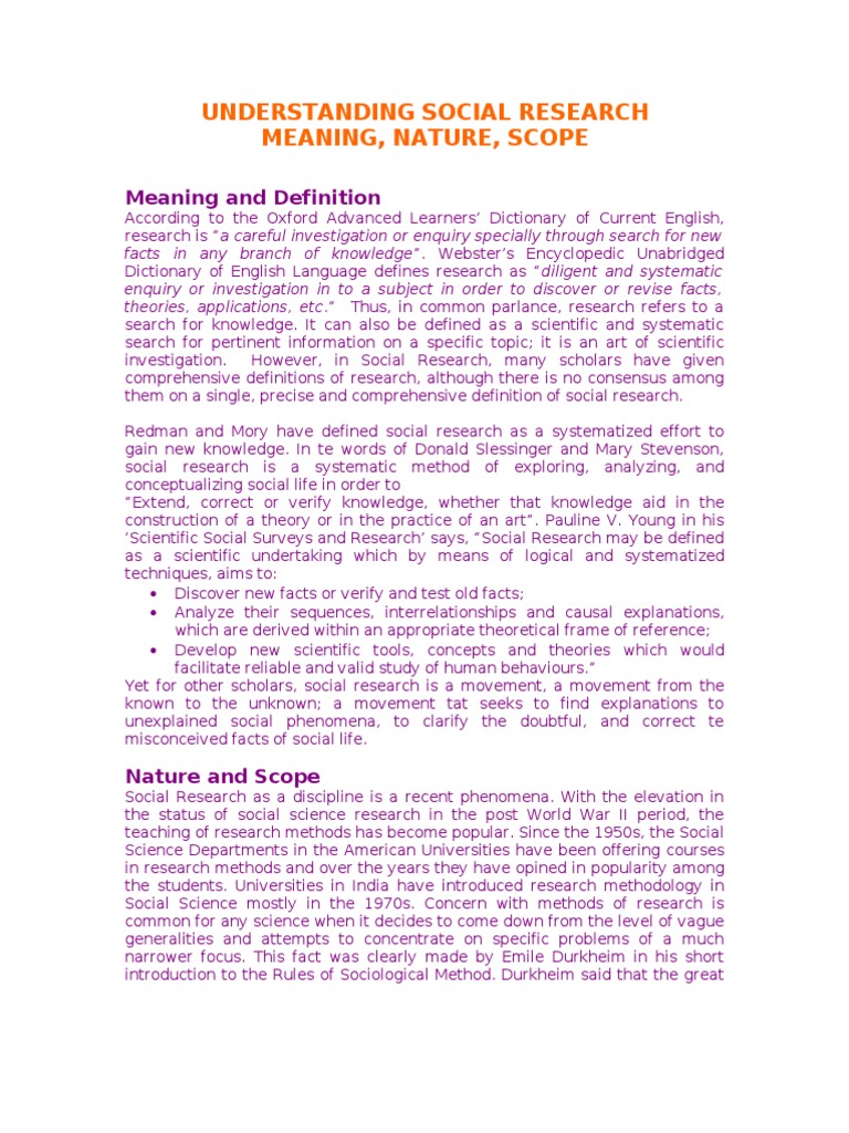 Defining Social Research Concepts | PDF | Social Research | Social Science