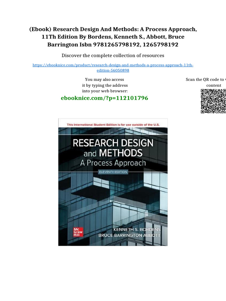 (Ebook) Research Design and Methods: A Process Approach, 11Th Edition ...